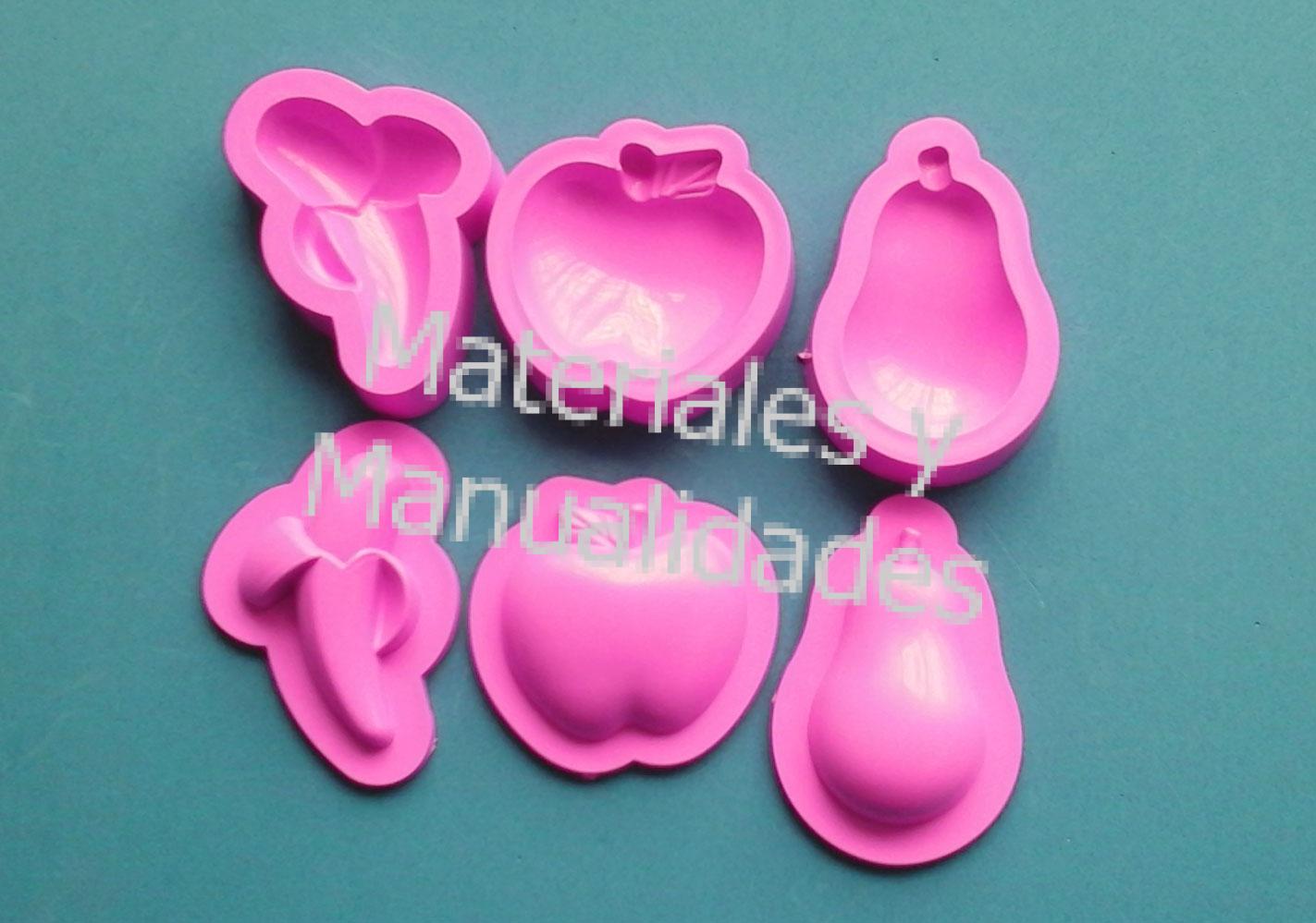 MOLDE PARA FOAMI FRUTAS PERA BANANO MANZANA CREAR SOUVENIRS FOMI ...