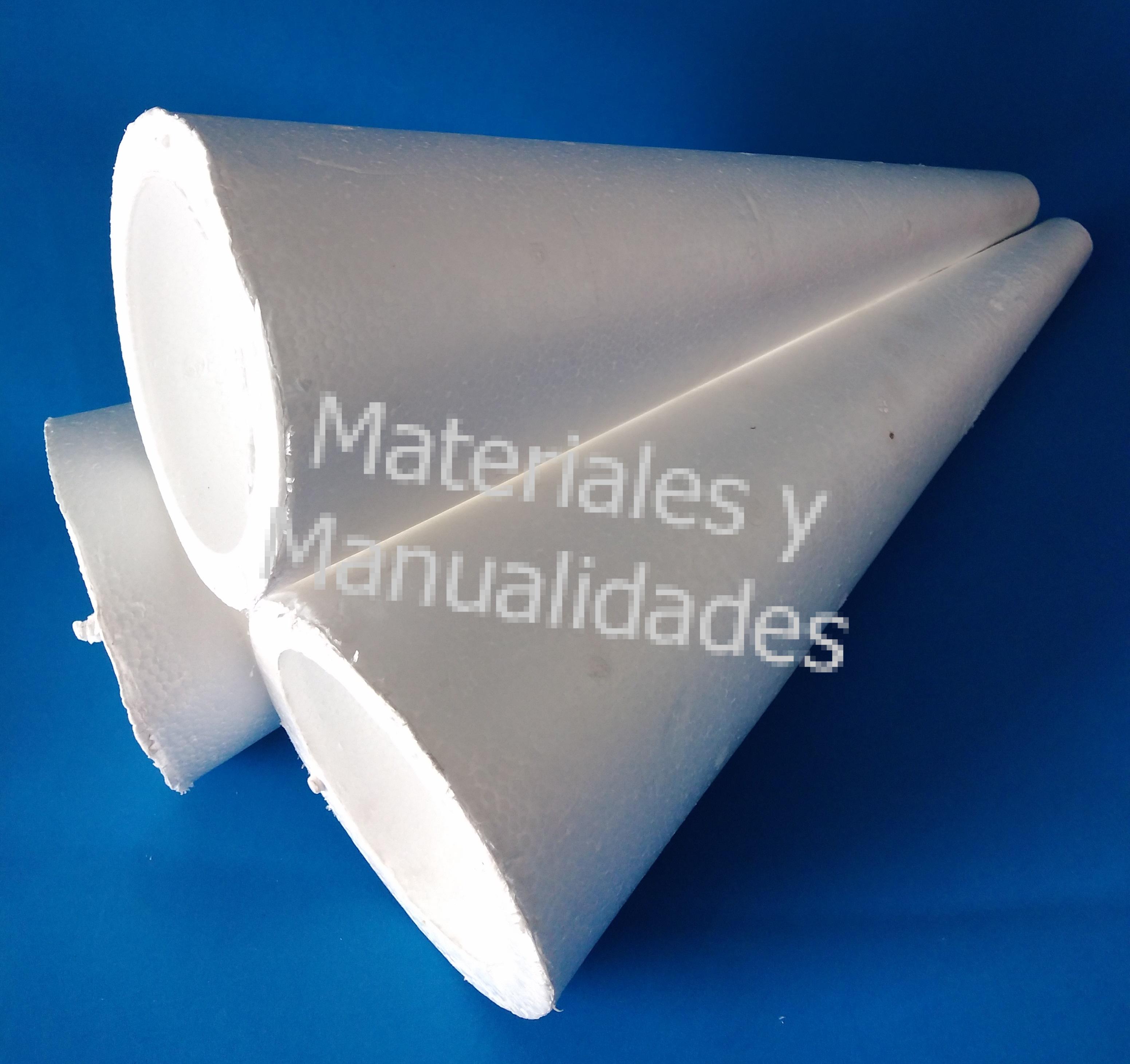 CONOS DE ICOPOR POLIESTIRENO 50CM PARA MANUALIDADES FOMY PORCELANICRON ...