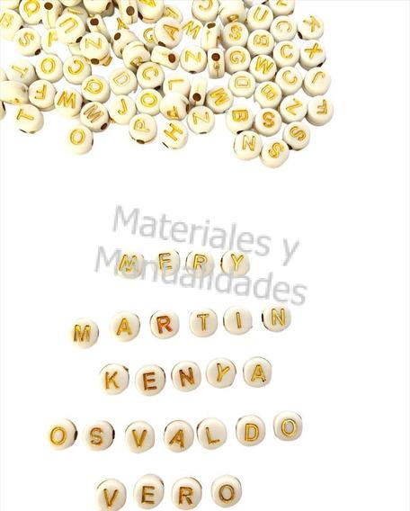 CUENTAS TRANSPARENTES REDONDO LETRAS PLATEADO INSUMOS PARA BISUTERIA ...