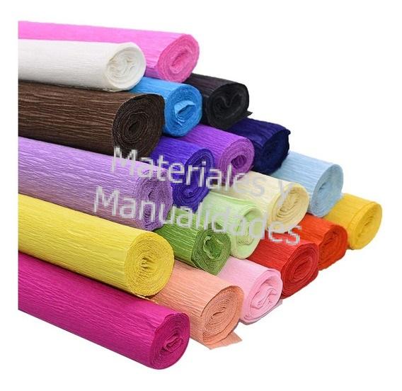 PAPEL CREPE PARA ARTES Y MANUALIDAES DECORACION ESCOLAR FIESTAS ...