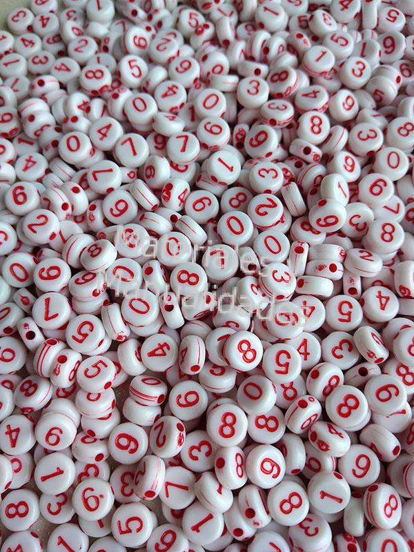 PASADOR ACRILICO REDONDO NUMEROS ROJOS INSUMOS PARA BISUTERIA ...