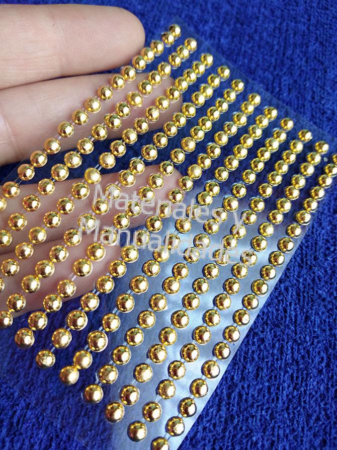 CALCOMANÍAS PERLAS DORADAS ADHESIVOS DE 3MM ADORNOS BRILLANTES ...