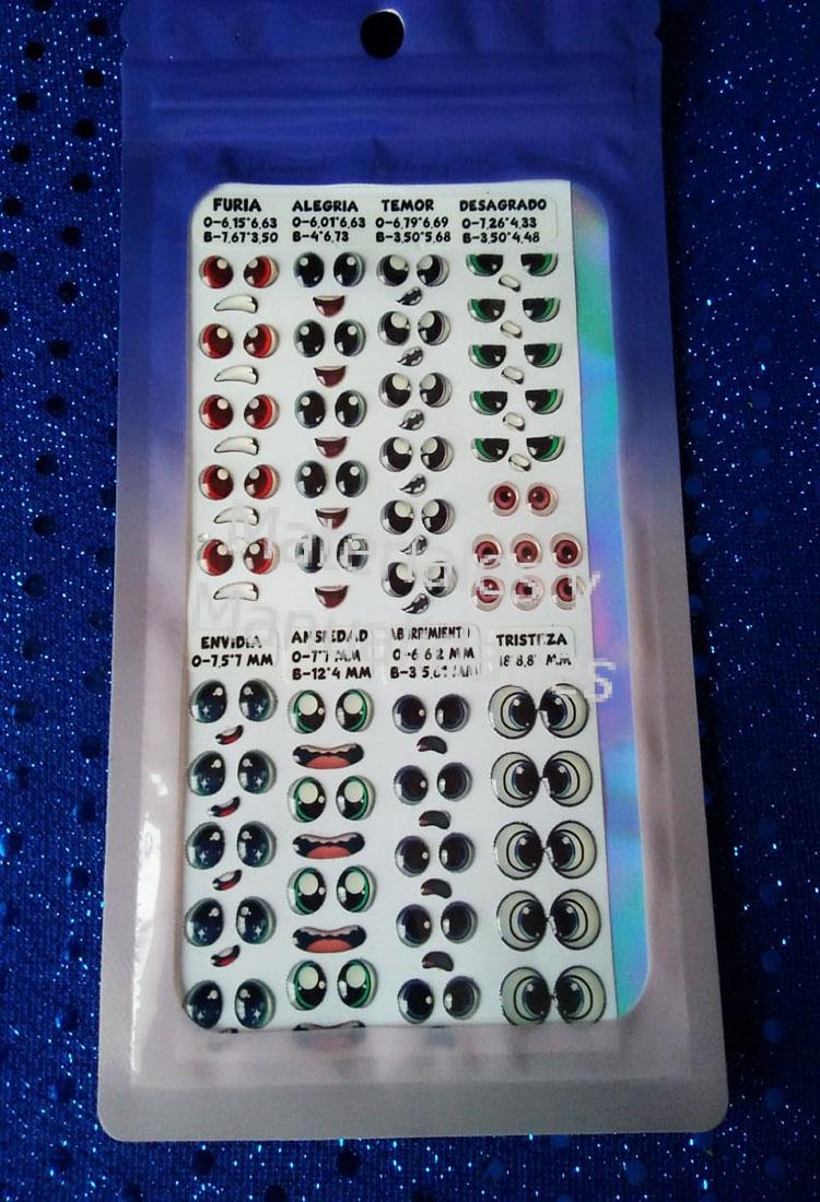OJOS ADHESIVOS STICKER PARA MUÑECAS MANUALIDADES FOMY PASTA FRIA GOMA ...
