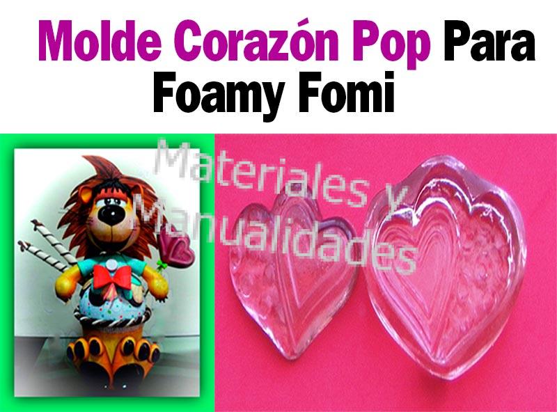 MOLDE PARA FOAMI CORAZÓN POP TERMOFORMA PARA FOAMI GOMA EVA 4D ...