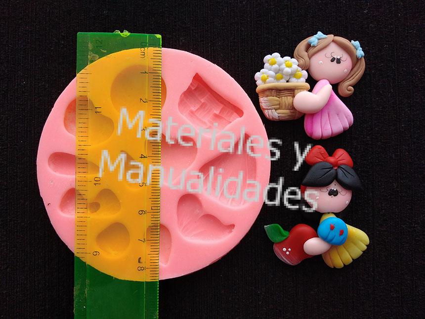 MOLDE SILICONA PRINCESAS PARA PORCELANICRON PASTA MOLDEABLE, MATERIALES ...